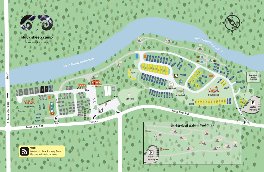 Campground Map - Black Sheep Camp - Year-Round Camping